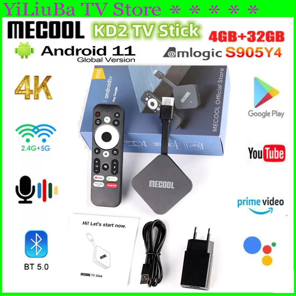 [Genuine]MECOOL ATV KD2 Best Global Version Amlogic S905Y4 TV Stick 4G 32G 4K Dual WIFI Google ...