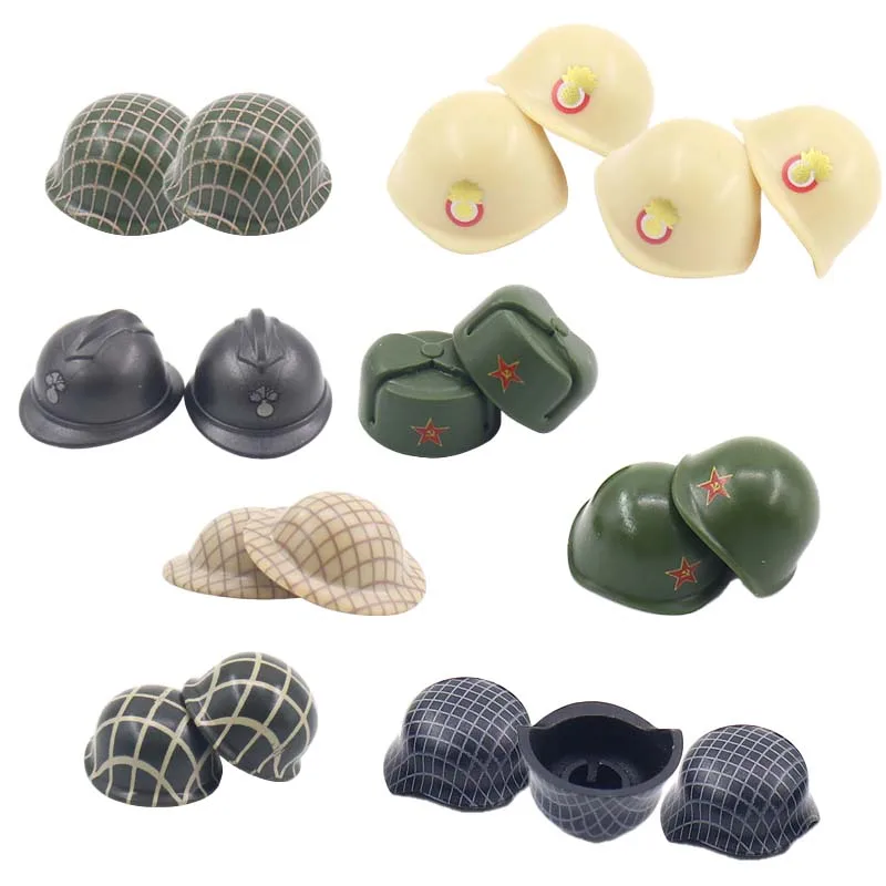 Mini-Soldiers-Hats-WW2-Military-Printed-Building-Blocks-Toys-Army ...