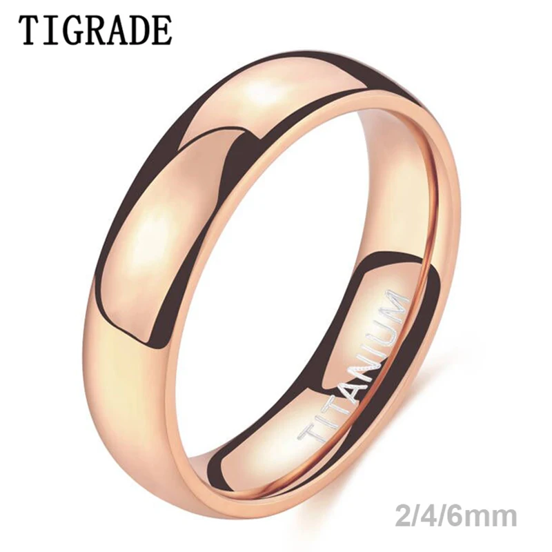 Tigrade-Women-Ring-Titanium-18K-Rose-Gold-Plated-Polished-2-4-6mm ...