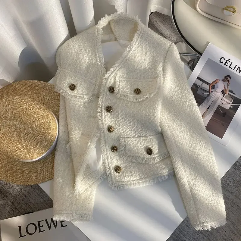 French-Style-Whitetweed-Jacket-For-Women-2024-New-Spring-Autumn-Cropped ...