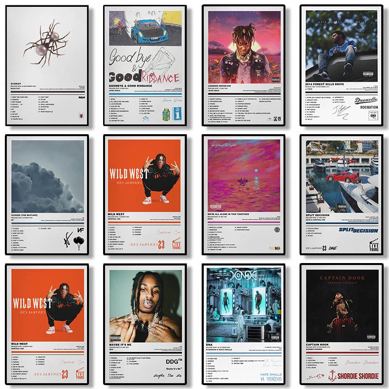 2023-Rapper-Music-Album-Cover-Poster-Set-Doja-Cat-Juice-WRLD-Lil-Skies ...