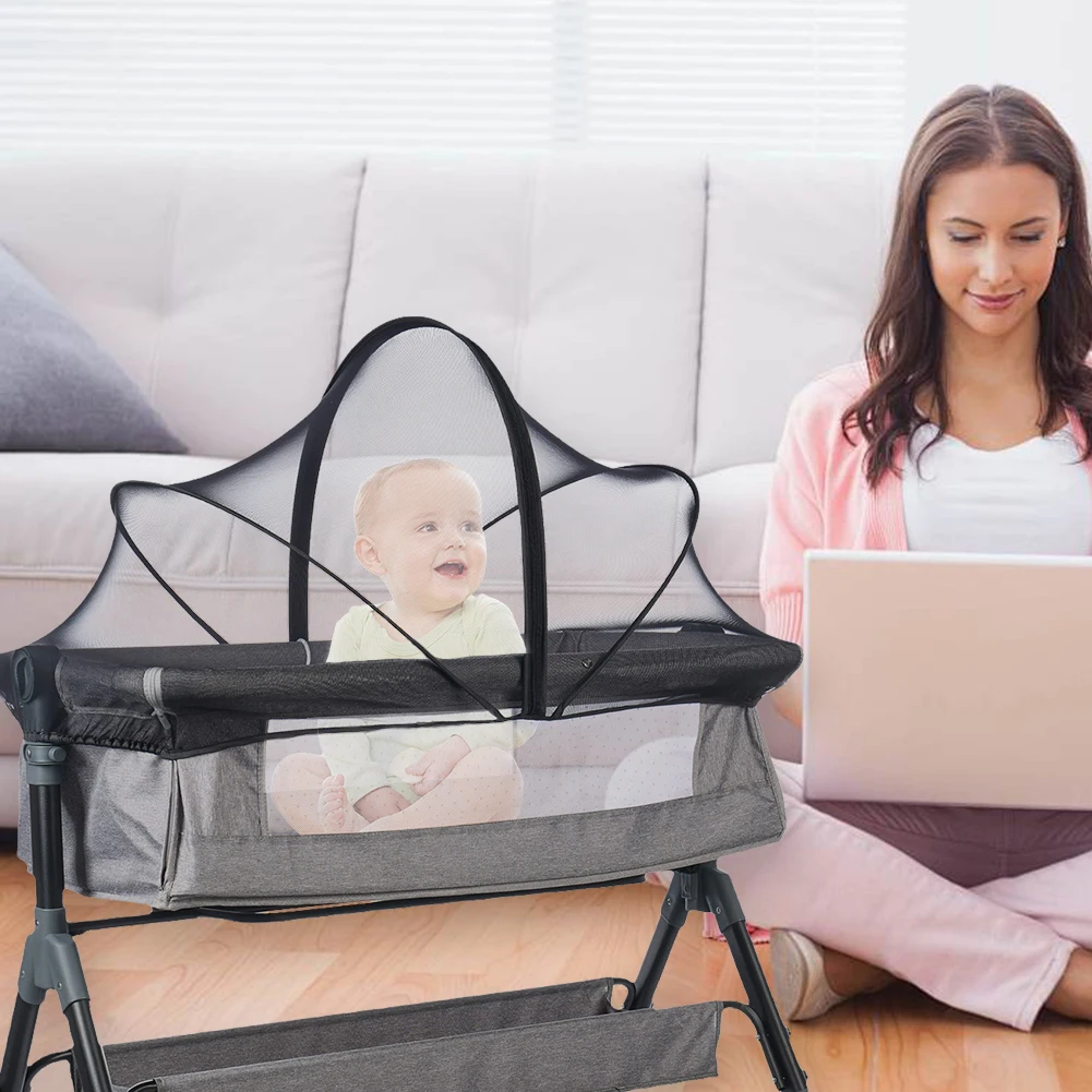 Foldable-Mosquito-Net-Breathable-Folding-Crib-Cover-Crib-Tent-for-Baby ...