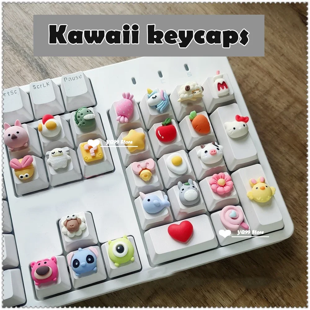Pink-Cartoon-Cute-DIY-Keycaps-Single-R4-Esc-Mechanical-Keyboard-Caps ...