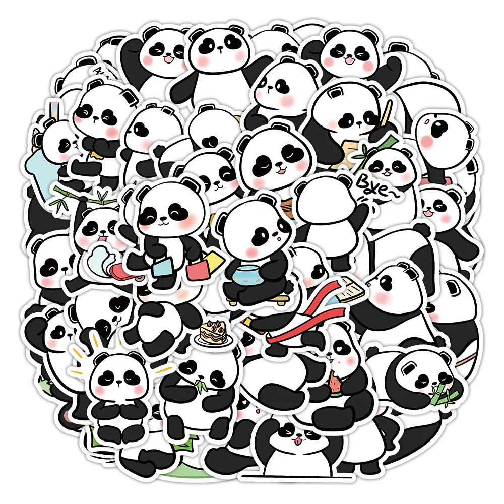 50-100Pcs-INS-Cute-Kawaii-Cartoon-Panda-Stickers-PVC-Waterproof ...