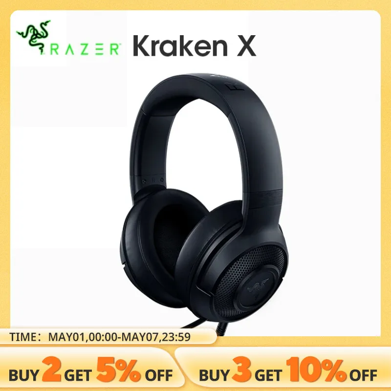 Razer-Kraken-X-Gaming-Headphone-7-1-Surround-Sound-Headset-Com ...