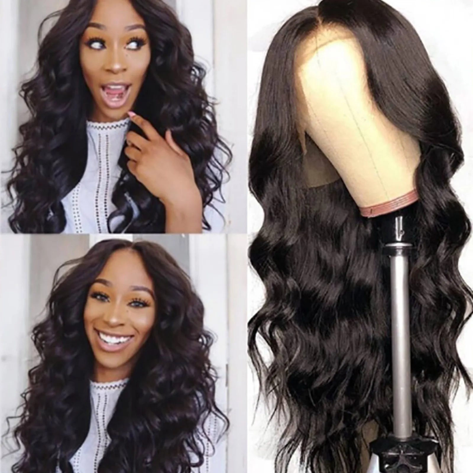 Peruca-fina-de-U-Part-para-mulheres-negras-perucas-sint-ticas-clipe-de ...