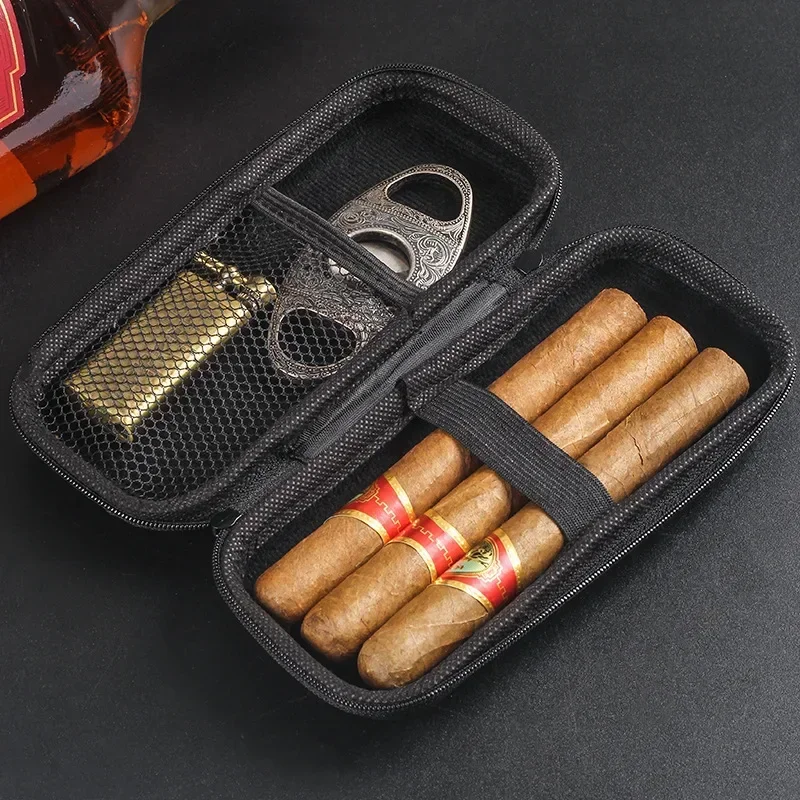 EVA-Cigar-Box-Small-Cigarettes-Cutter-Lighter-Case-Portable-6PCS ...