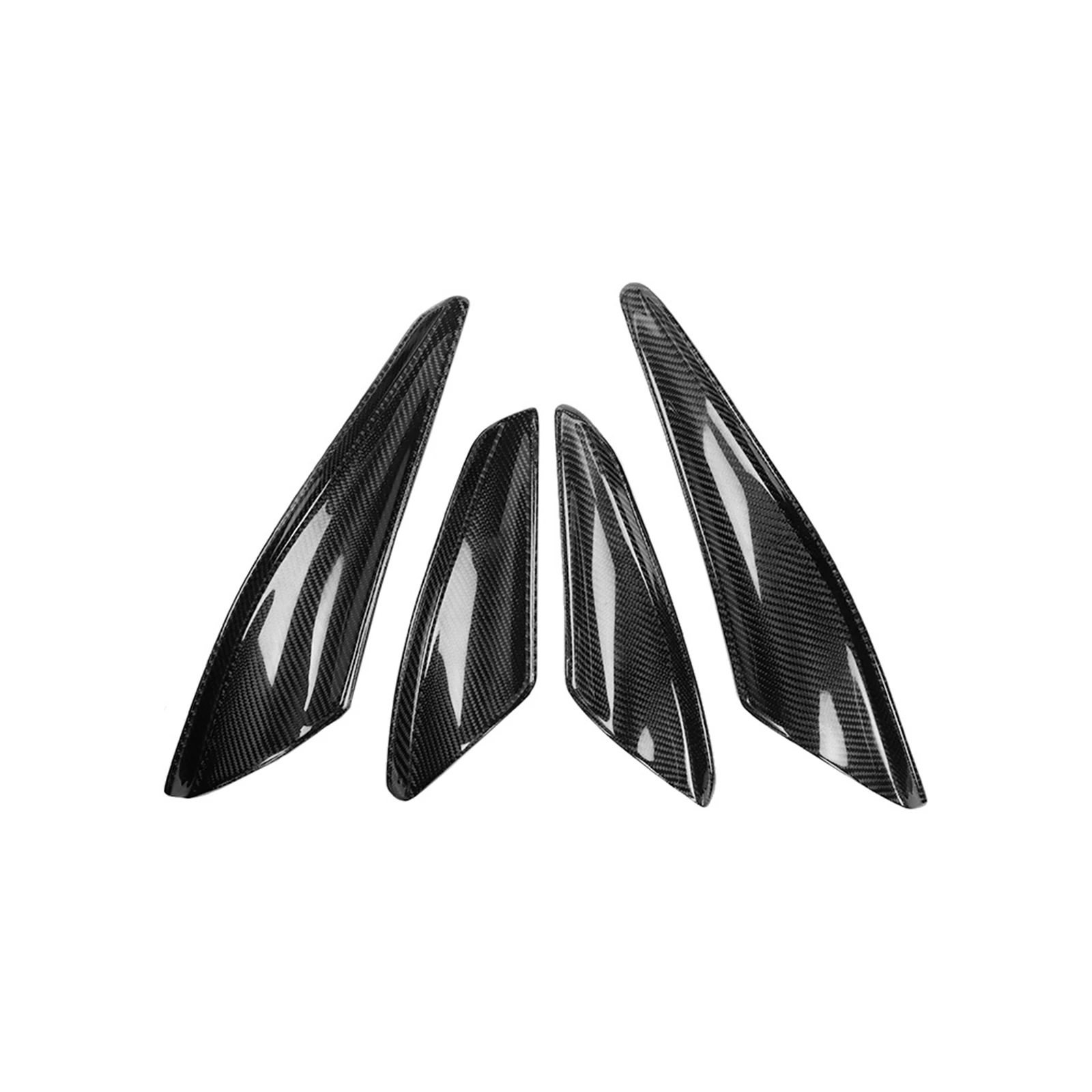 Car Carbon Fiber Front Bumper Side Spoiler Canards Air Vent Trim For ...