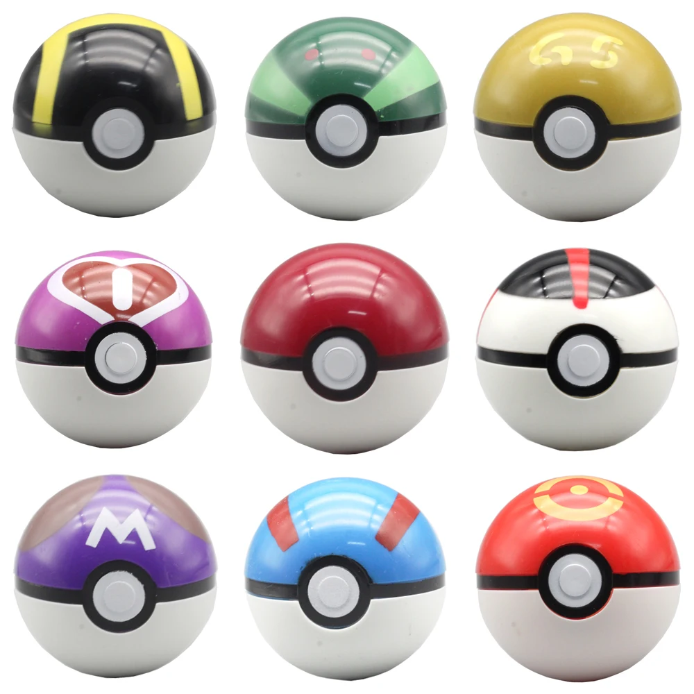 7CM Pokemon Pokeball Action Figures Pikachu Elf Ball Anime Master Love ...