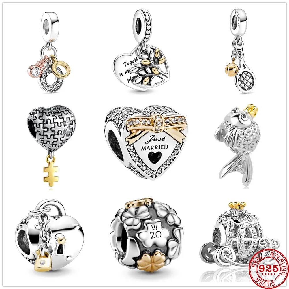 925-Sterling-Silver-Two-Tone-Family-Tree-Heart-and-Lock-Charms-Pendant ...
