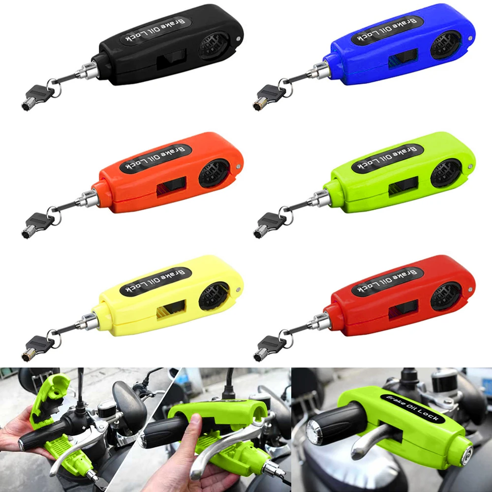 Universal-Motorcycle-Handlebar-Lock-Scooter-Bicycle-Brake-Lever-Grip ...
