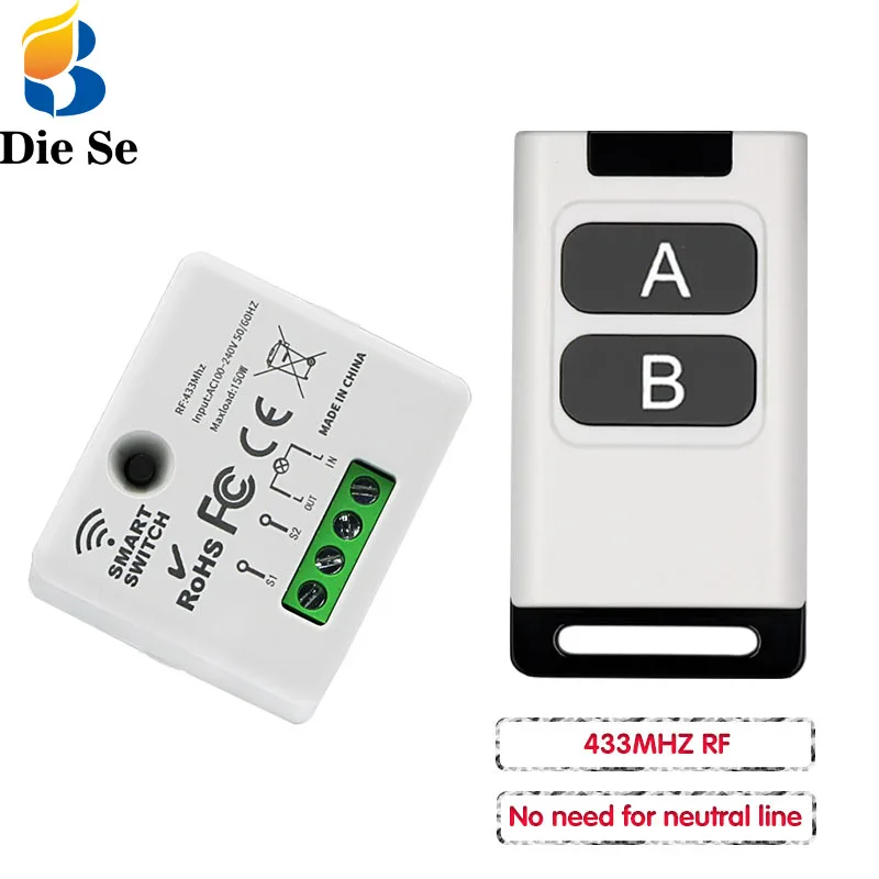 Neutral Line Without Neutral Line | Remote Control Switch Ac 220v ...