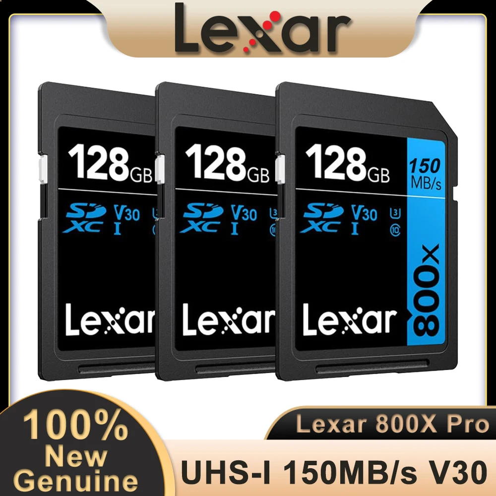 NEW-Lexar-SD-Card-800X-Pro-Classe-10-3D-V30-4K-32GB-64GB-128GB-256GB ...