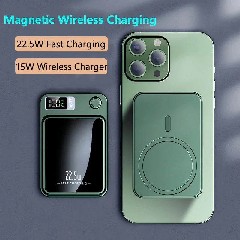 Portable-Wireless-Fast-Charging-Magnetic-Power-Bank-External-Auxiliary-Battery-Charge-Cases-Pack ...