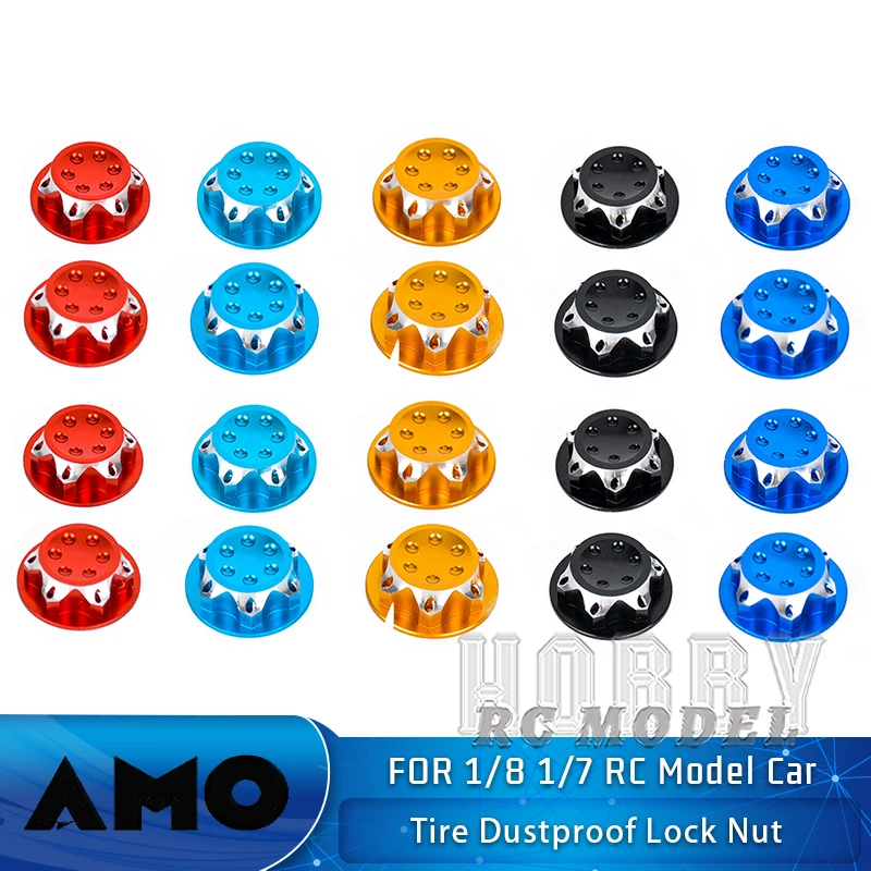 4PCS 17mm Tire Dustproof Lock Nuts for 1/8 1/7 RC Model Car Buggy ...