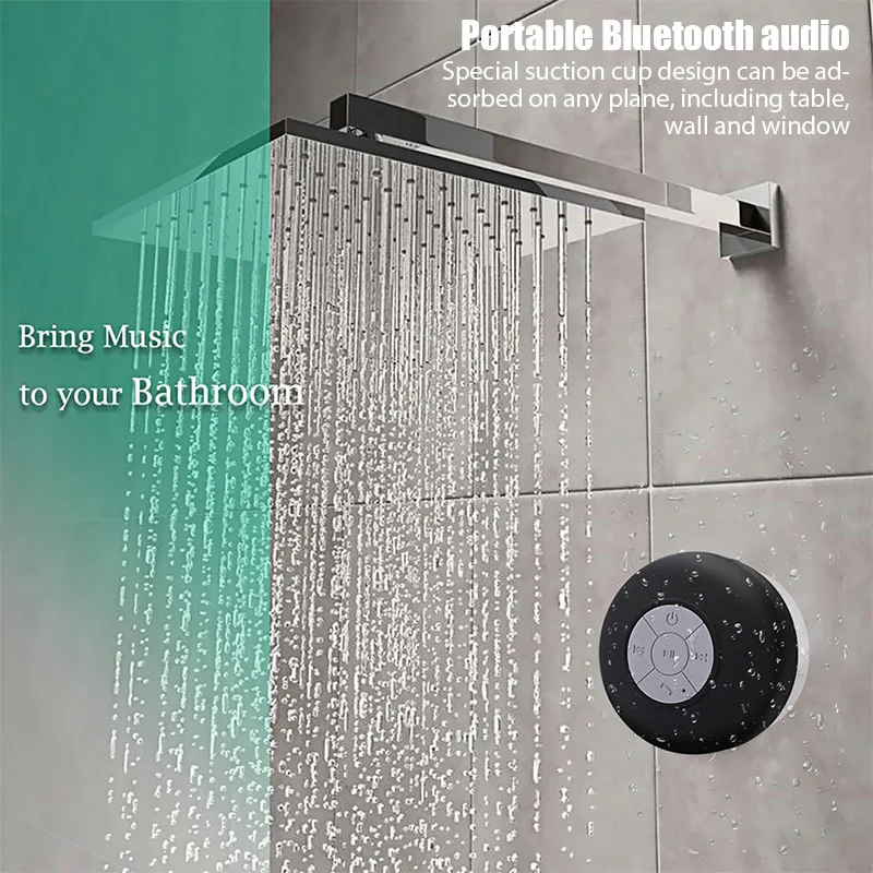 Bathroom-waterproof-wireless-Bluetooth-speaker-large-suction-cup-mini ...