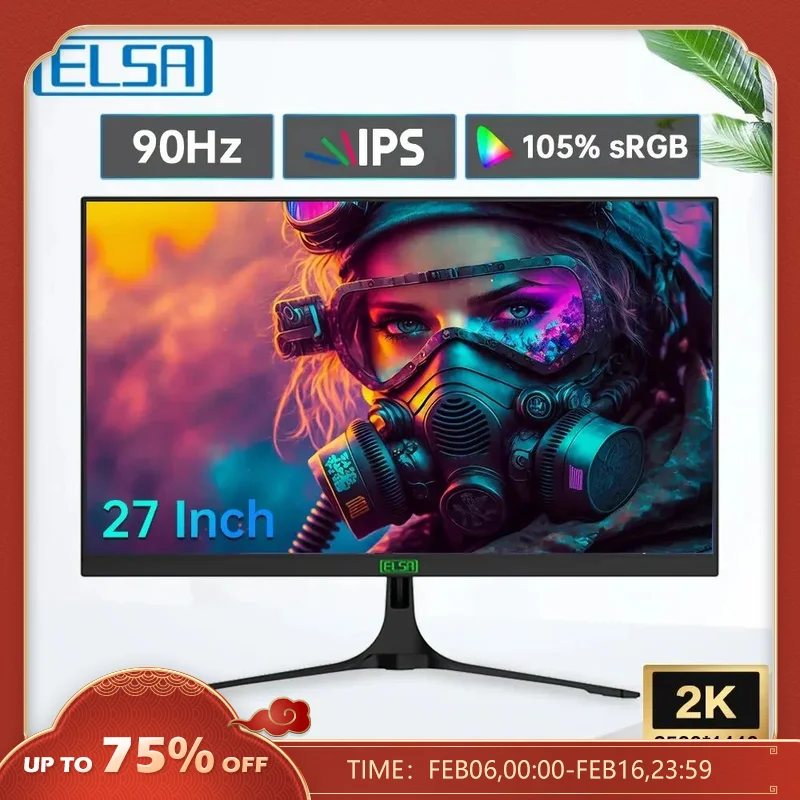 ELSA-27-Inch-QHD-Monitor-IPS-2560x1440-90hz-Refresh-Office-Computer ...