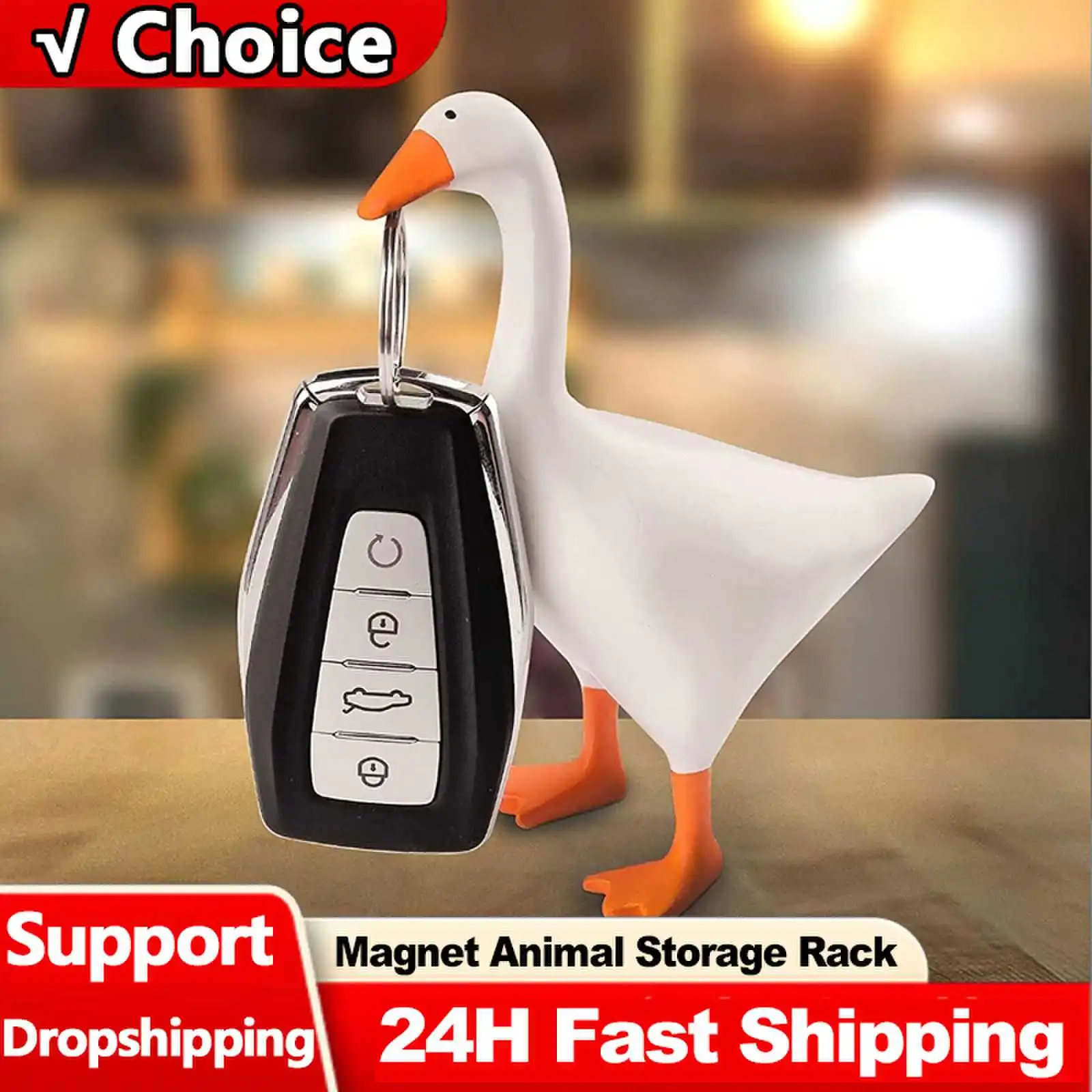 Home-Decoration-Magnetic-Goose-Key-Holder-Cartoon-Duck-Suction-Statue ...