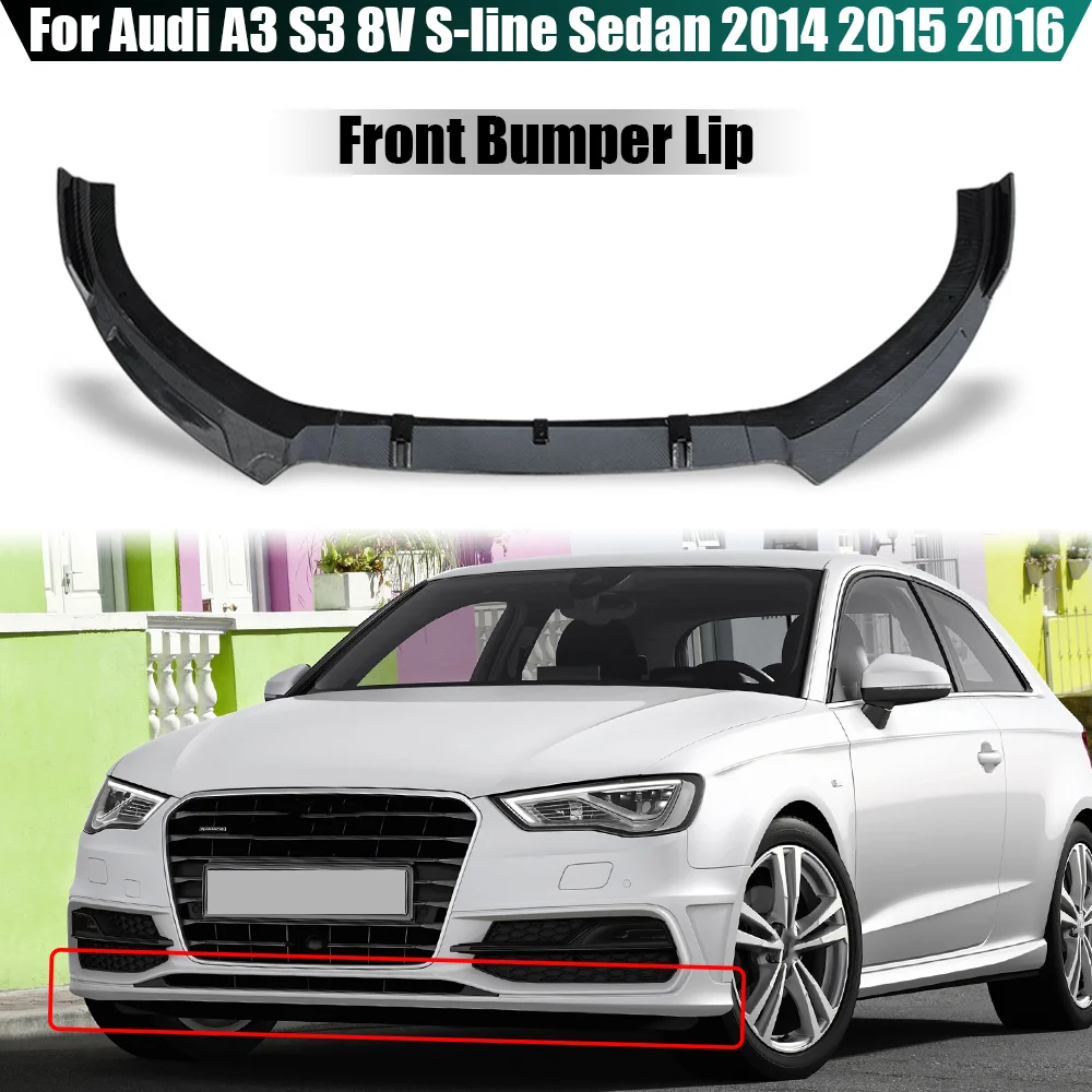 3PCS Car Front Bumper Lip Spoiler Splitter Diffuser Detachable Body Kit ...
