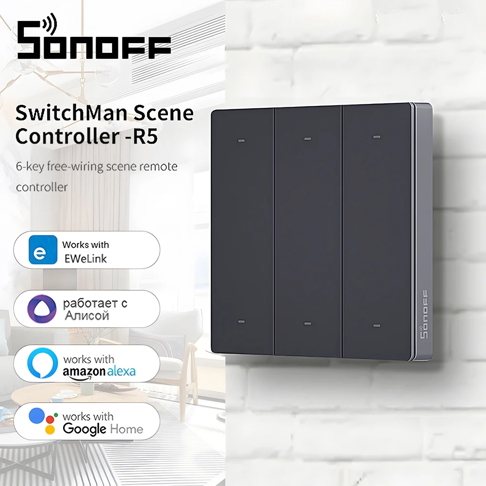 SONOFF-SwitchMan-R5-Wireless-WiFi-Switch-6-Key-Trigger-Smart-Home-Scene ...