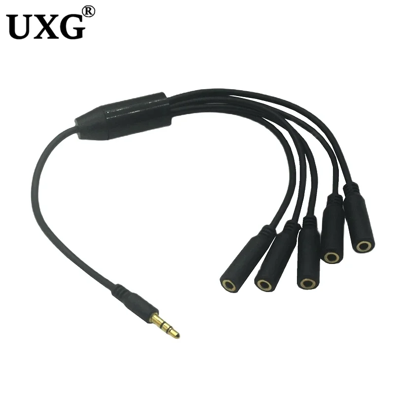 3-5mm-5-Way-Port-Aux-Multi-Headphone-Earphone-Audio-Splitter-Adapter-3 ...