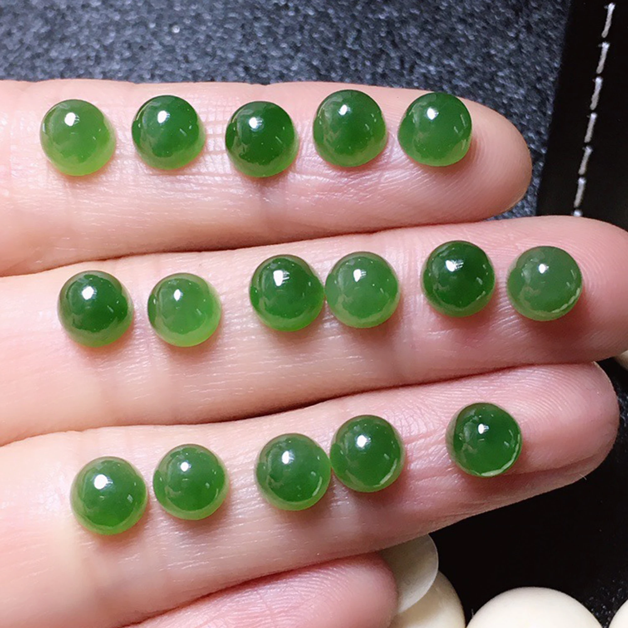 100% Natural Green Jade Loose Gemstone From 4mm To 9mm Round Jade ...