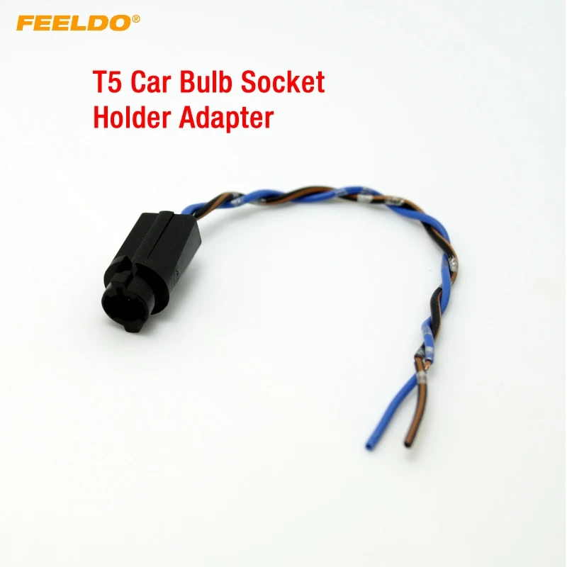 Feeldo 2pcs T5 Car Led Bulb Socket Holder Adapter Harness Plugs #am3816 ...
