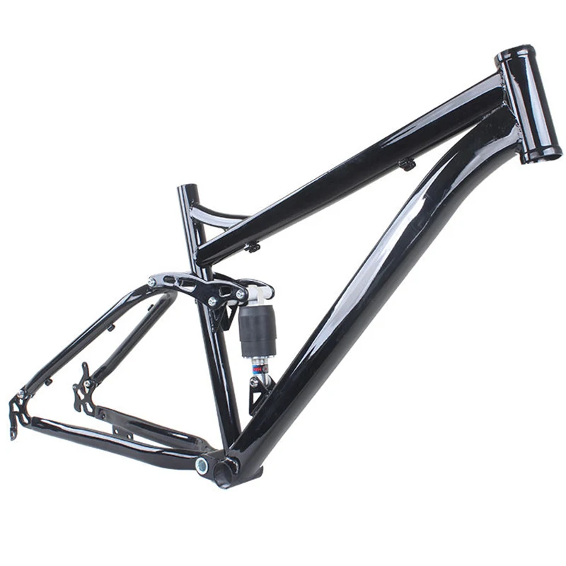 Shiny Black Bicycle soft tail frame 26-inch mountain bike frame carbon ...