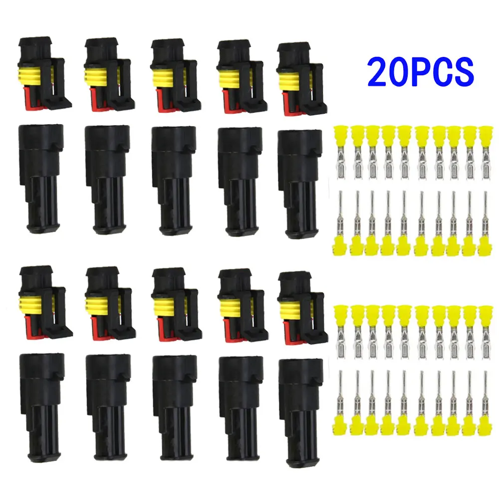 10-Kit-2-Pin-Way-Waterproof-Electrical-Wire-Connector-Plug-1-5mm ...