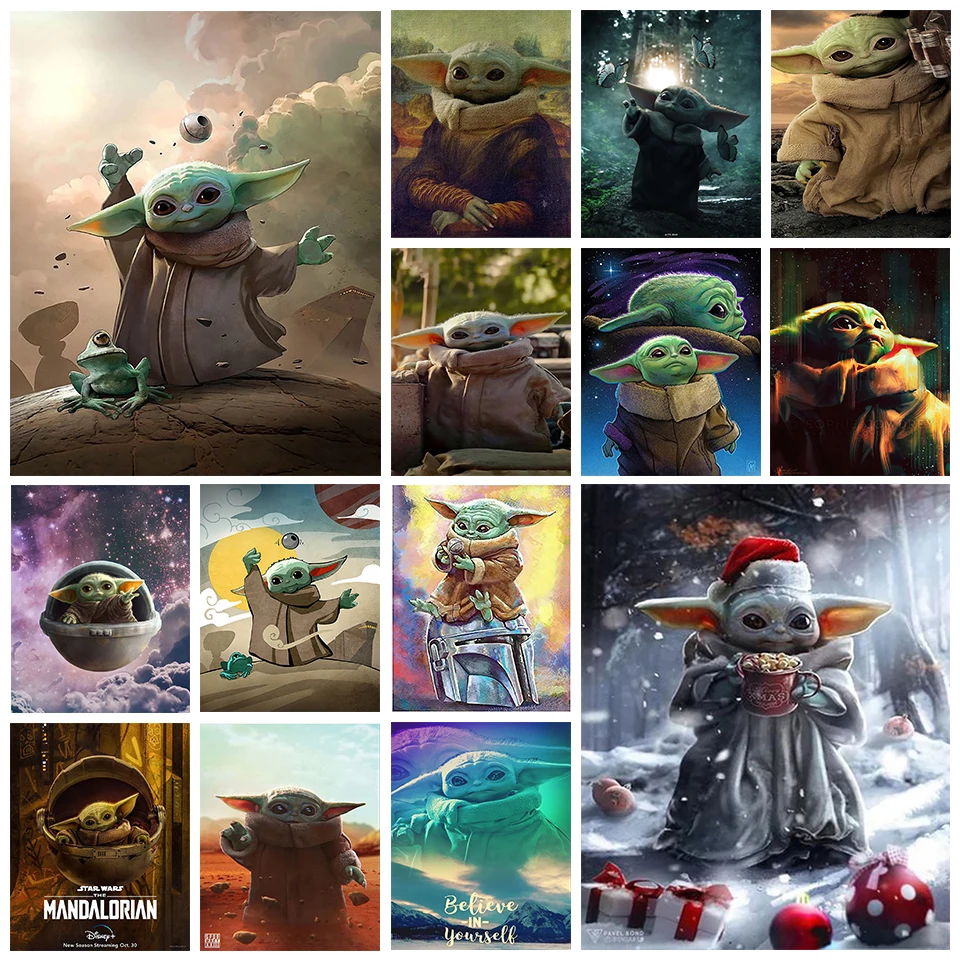 Star-Wars-Square-Diamond-Painting-Kit-Cartoon-Yoda-Baby-Christmas ...