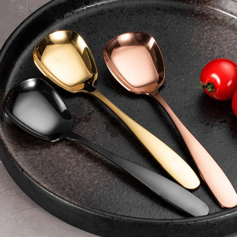 4Pcs/Set Creative Stainless Steel Tableware Sets Square Head Flat ...