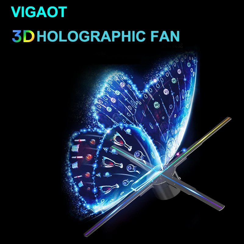 3d 홀로그램 프로젝터 팬 스크린 Led 사인 라이트 와이파이 원격 제어 광고 기계 로고 비디오 사진 디스플레이 걸기