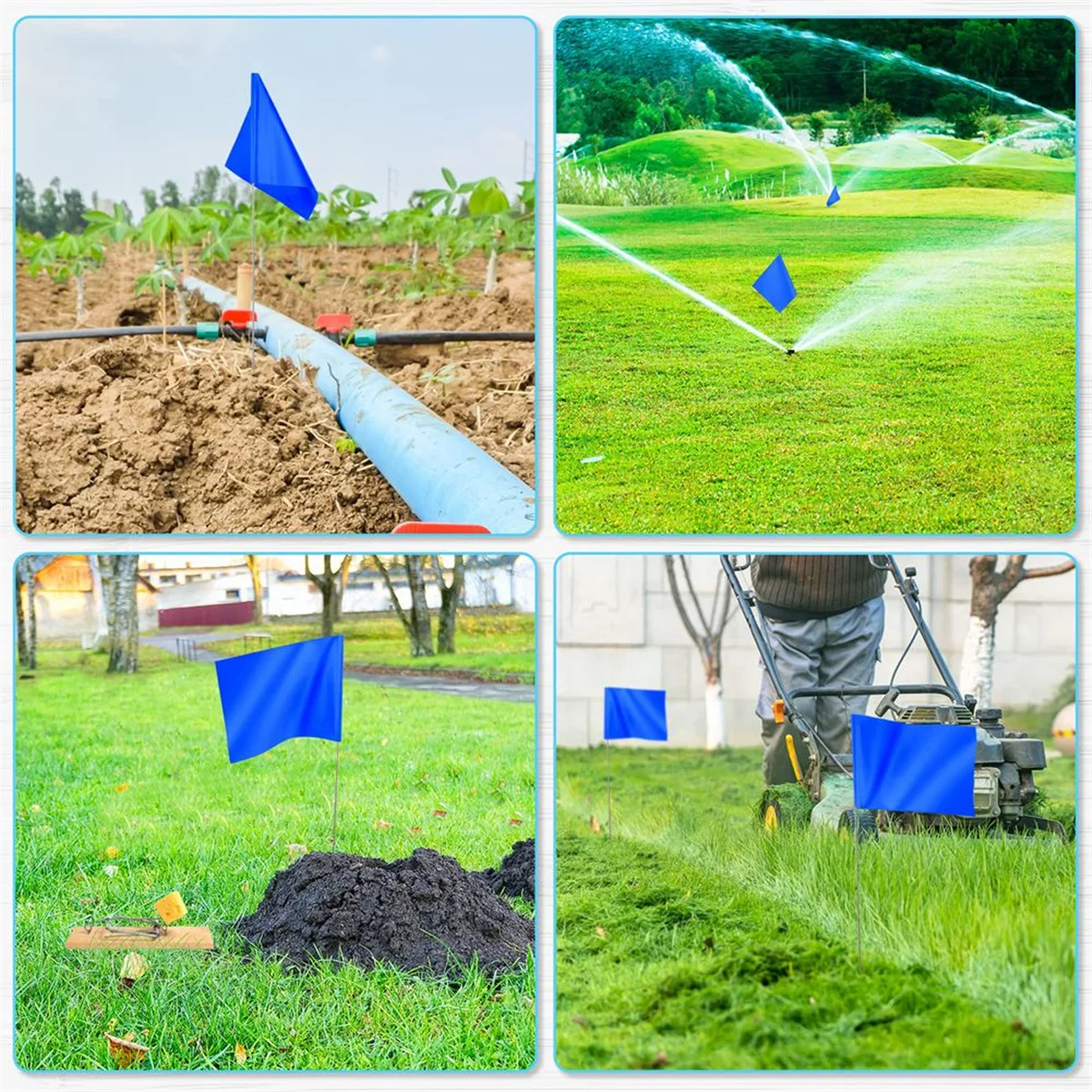 New Marking Flags Marker Flags for Lawn 30 Pack, PVC Small Flags ...