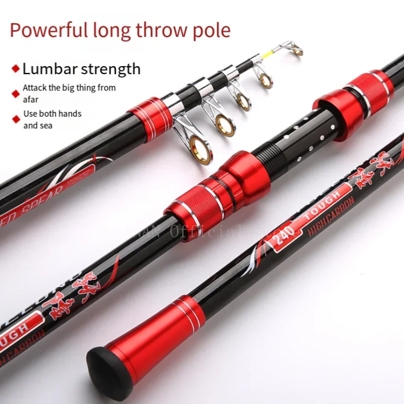 Portable-Fishing-Pole-2-1-4-5M-Movable-wheel-seat-Fishing-Rod-Tough ...