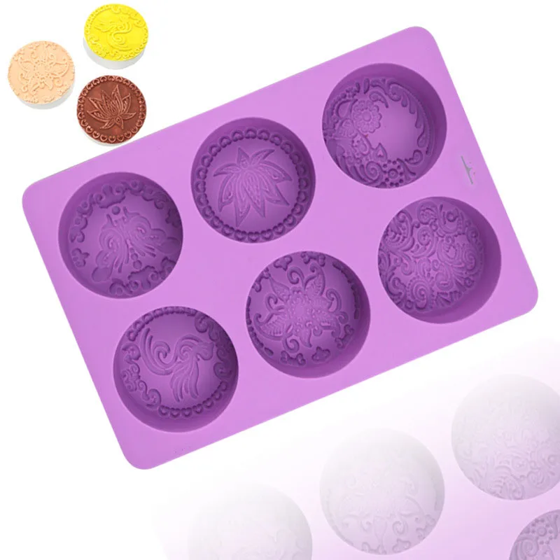 6-Cavity-Silicone-Soap-Molds-Circular-Animal-Pattern-Shape-DIY-Handmade ...