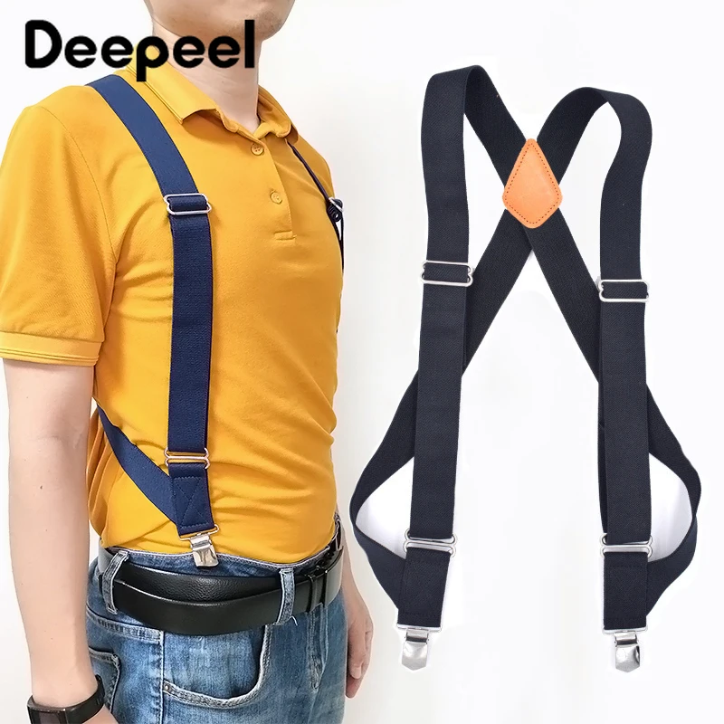 1Pc-3-5X125cm-Mens-Suspenders-2-Clips-Adult-Suspender-X-Type-Male ...