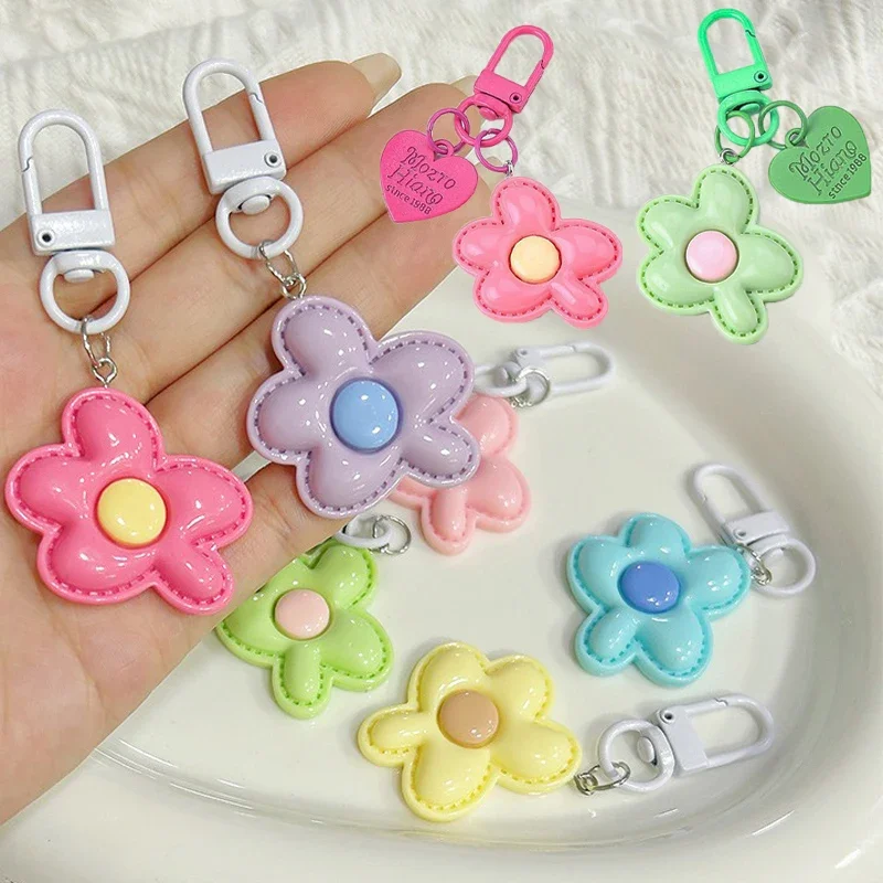 Candy Color Flower Keychain Lovely Flower Keychain Cute Backpack ...