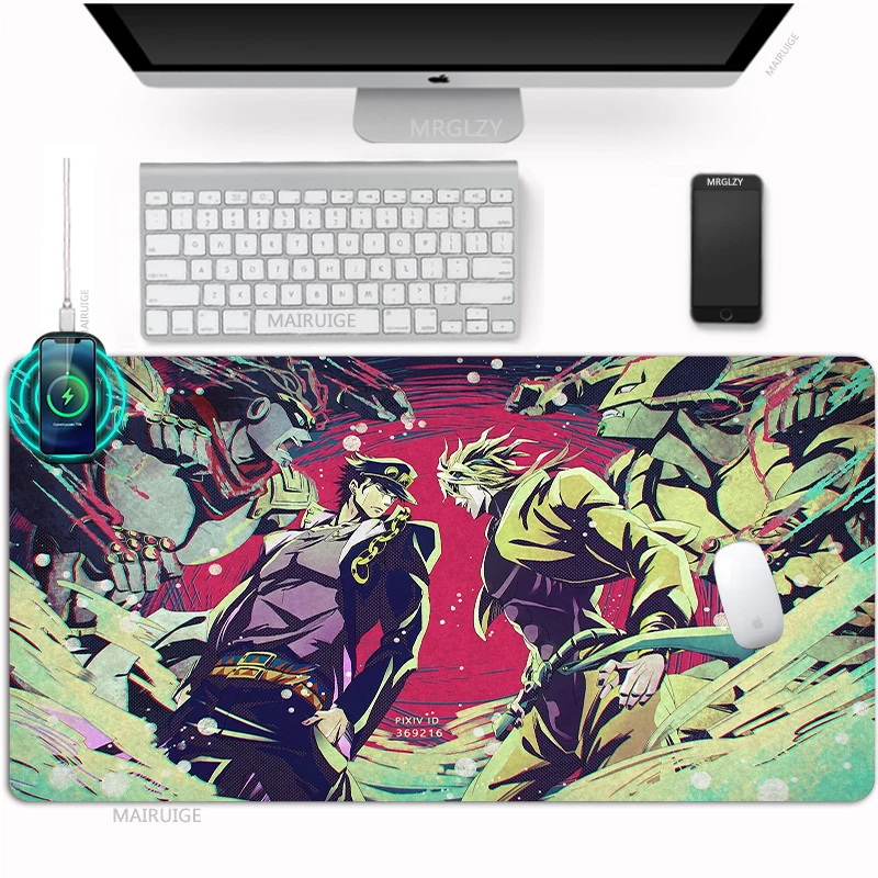 Anime Jojo Wireless Charging Mouse Pad Table Mats Large Charge Desk Pad ...