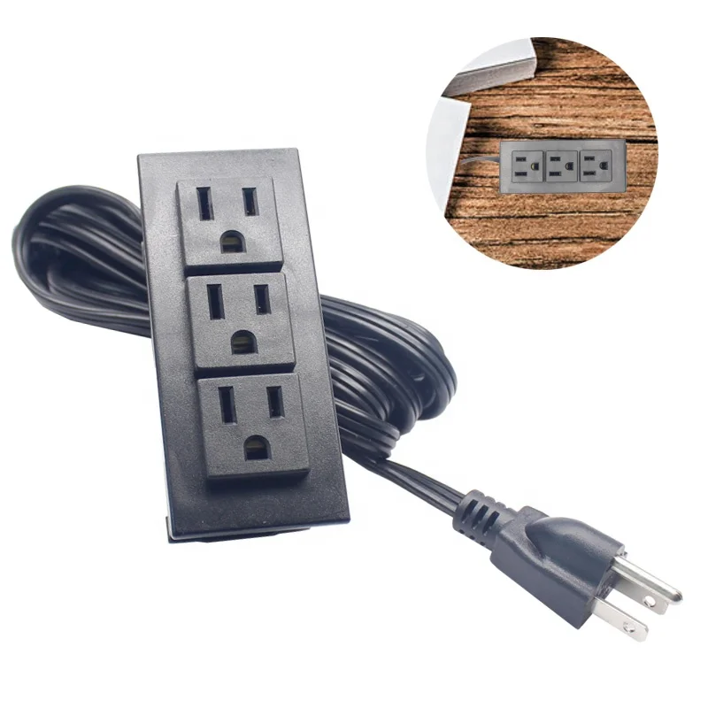（1 Pack）2 USB 2 Outlet Table Desk Surface Mountable Recessed Furniture ...