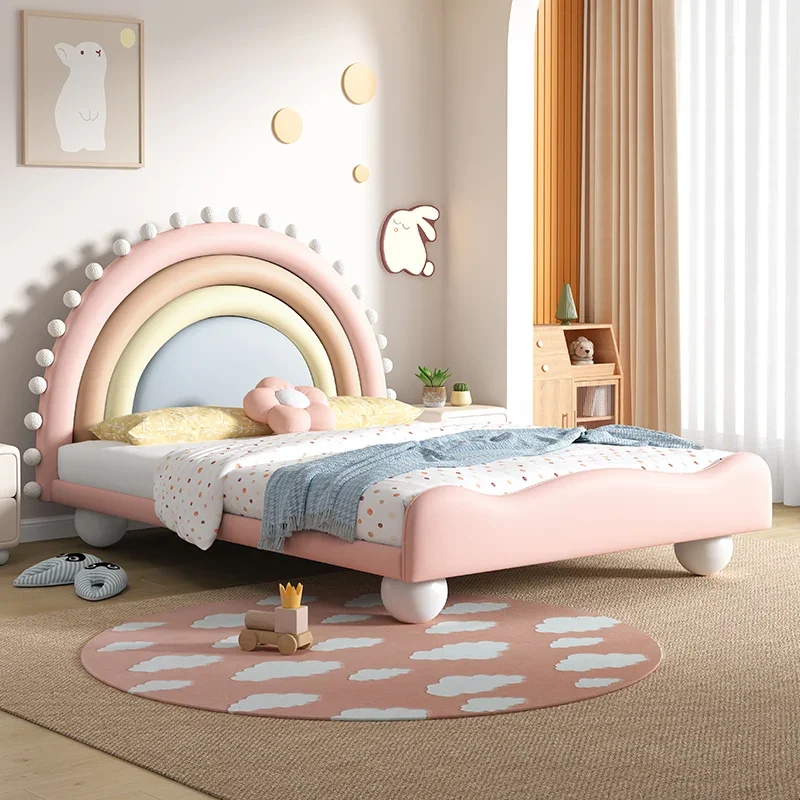 Children-Kids-Bedroom-Furniture-Kids-Upholstered-Bed-Wooden-Cartoon ...