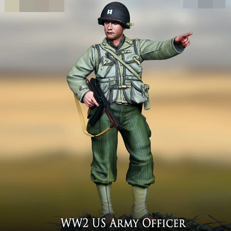 1-35-Resin-Model-figure-GK-Soldier-WW2-US-Army-Officer-WWII-military ...