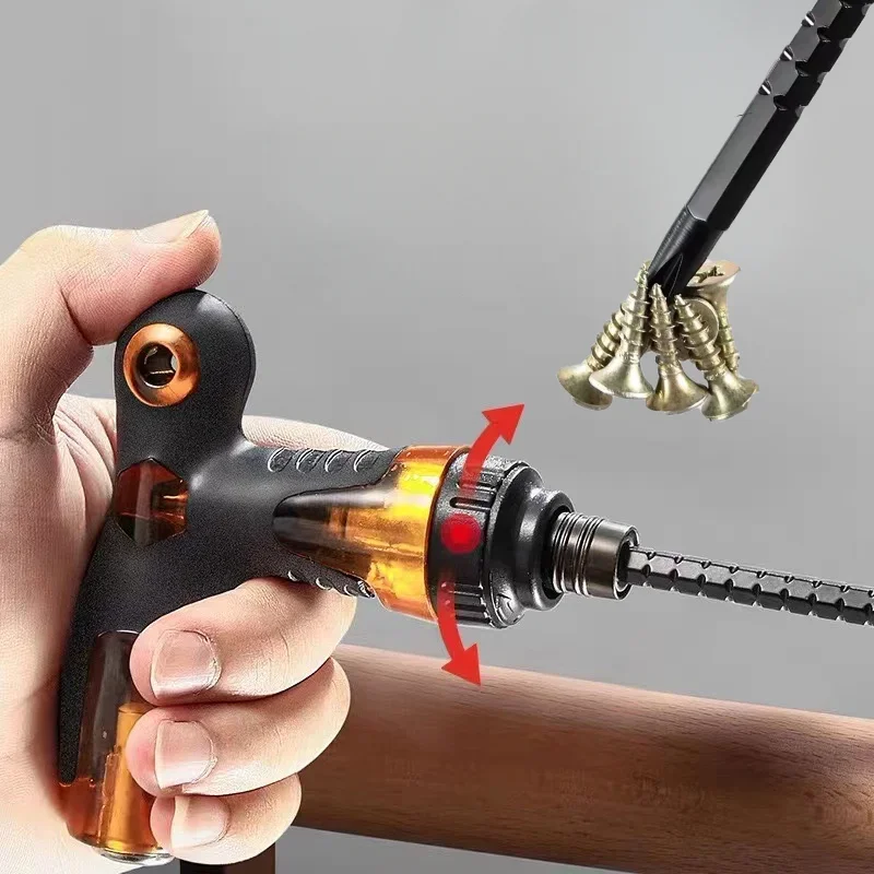 Magnetic Ratchet Screwdriver Retractable Double Head Cross Slotted ...