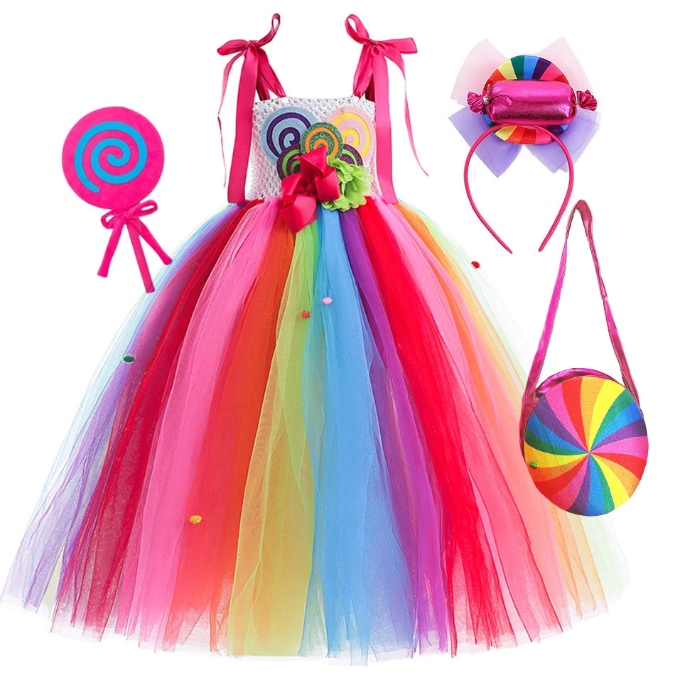 Candy Girl Costume Toddler | Candy Costume Children | Candy Rainbow ...
