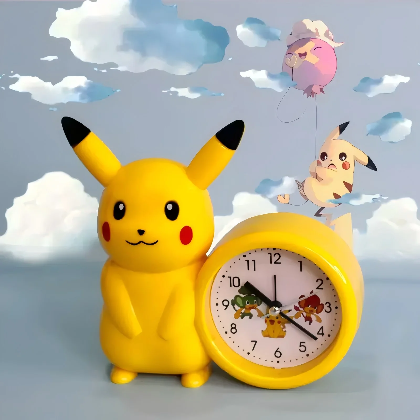 Anime-Pokemon-Pikachu-Figures-Clock-Catoon-Kawaii-Model-Action ...