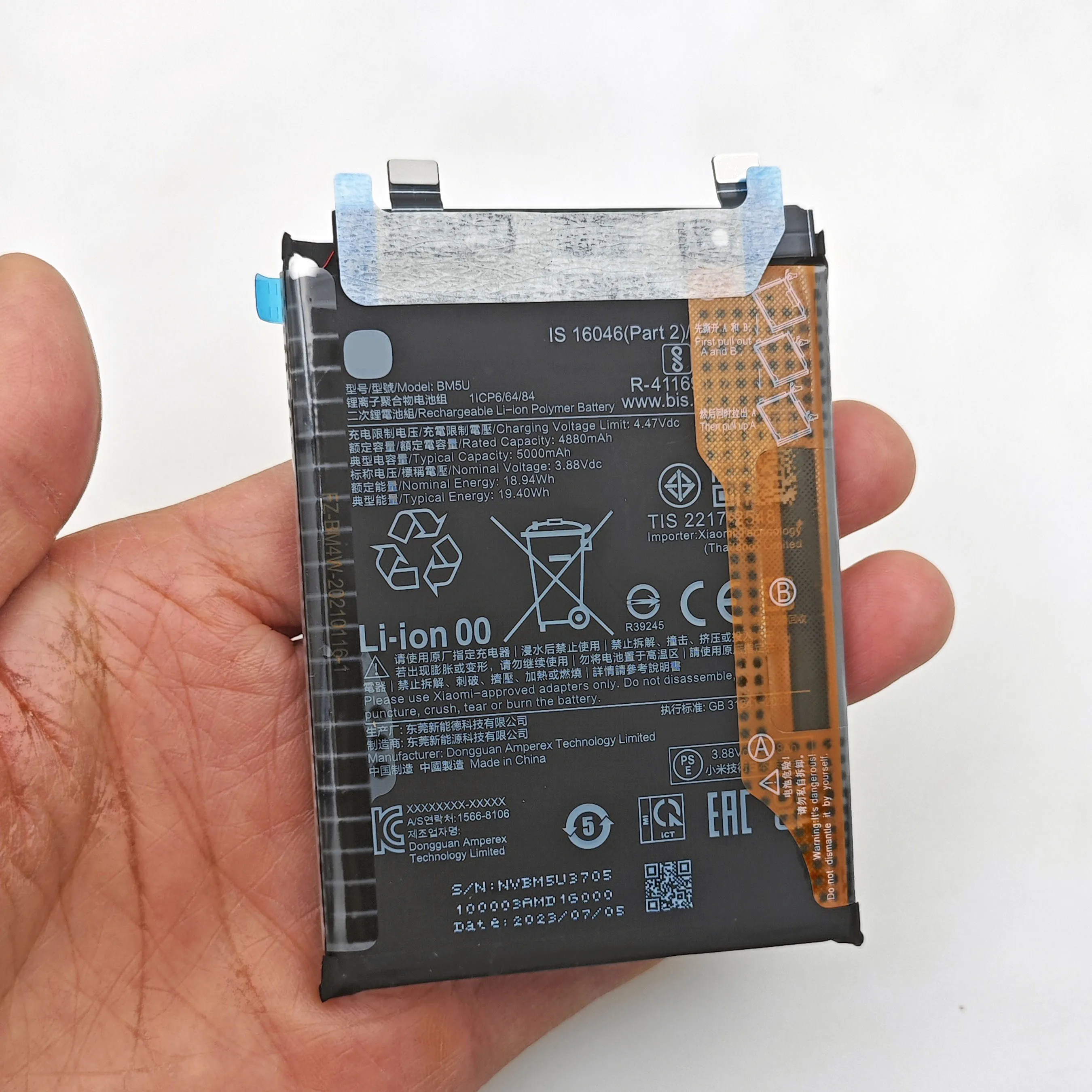 New 5000mAh BM5U Battery for Xiaomi redmi note 13 Pro +, replacement Li ...