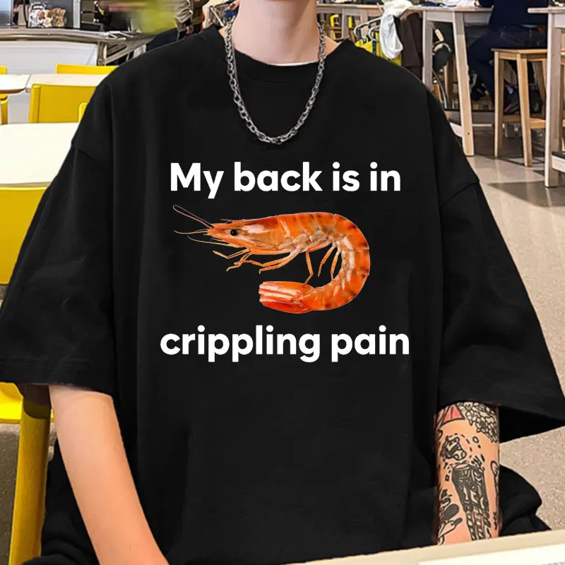 My-Back-Is-in-Crippling-Pain-Shrimp-Funny-Meme-T-Shirt-Men-Women-s ...