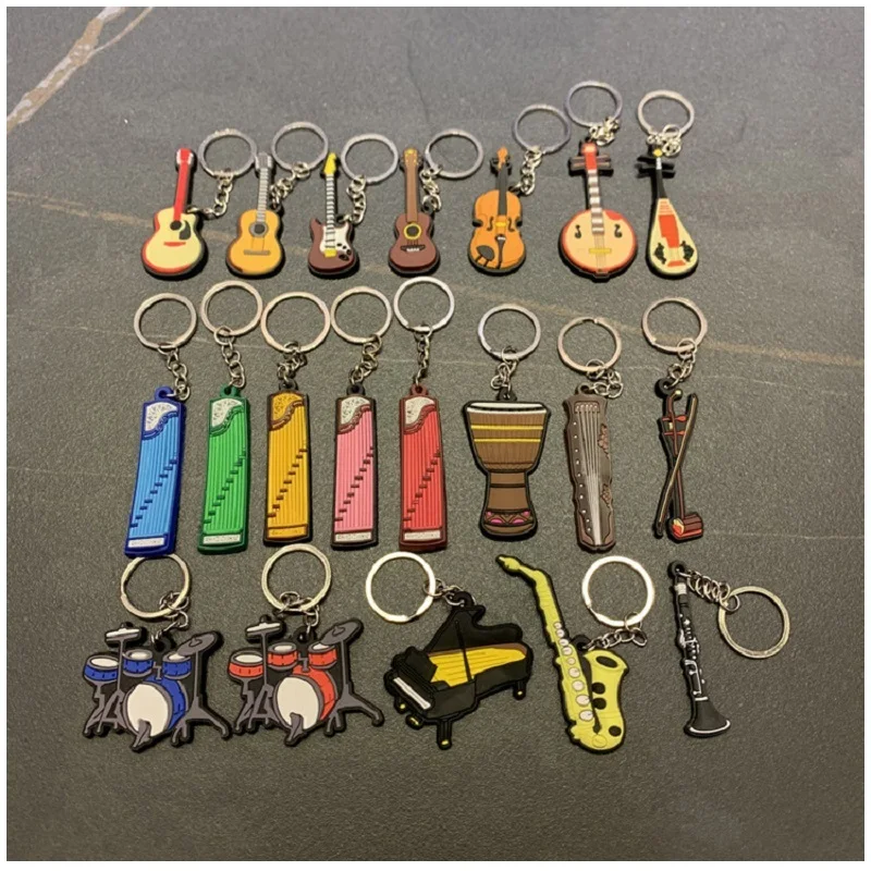 Promotion-Music-Keychain-Soft-Rubber-Silicone-Guitar-Saxophone-Violin ...