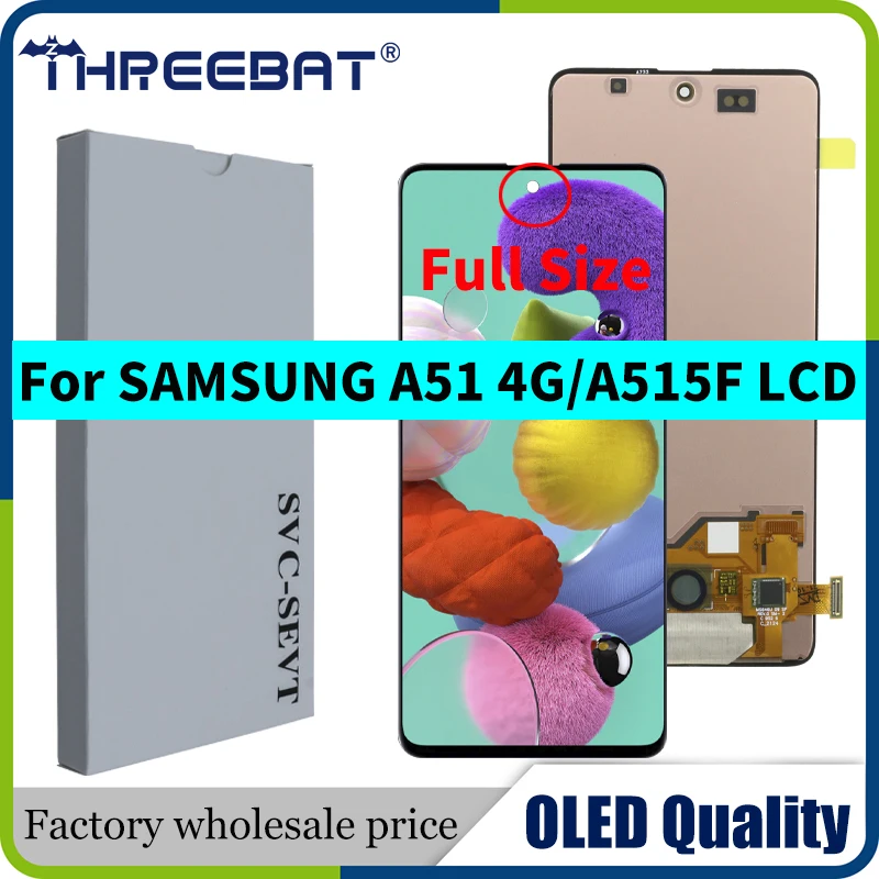 6.5 "Super OLED tamanho Original Para Samsung Galaxy A51 Display LCD Touch Screen Para Samsung ...