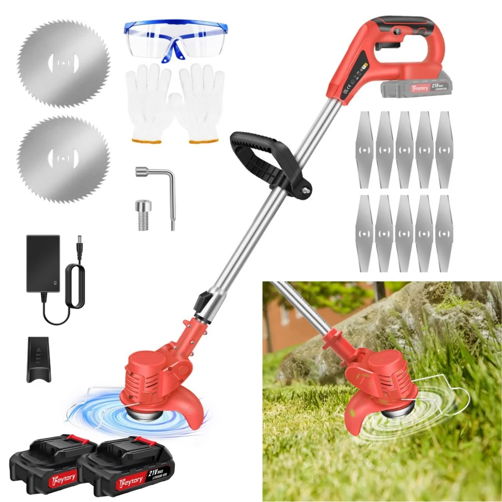 21V Cordless Weed Wacker 3 in 1 Rechargeable Weed Wacker Electric for ...