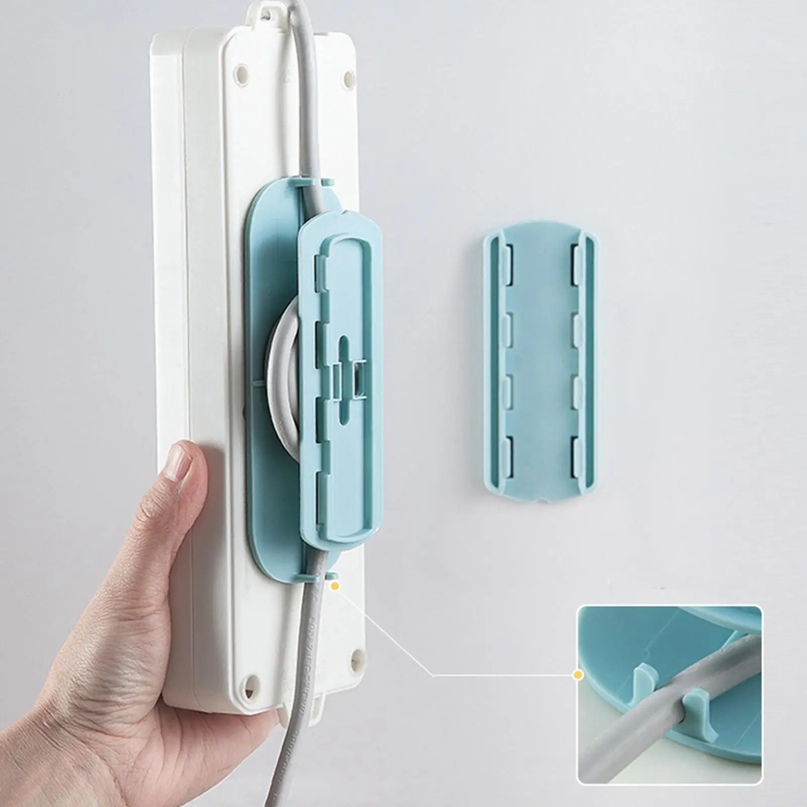 Self-Adhesive-Power-Strip-Desktop-Socket-Holder-Fixator-Cable-Wire ...